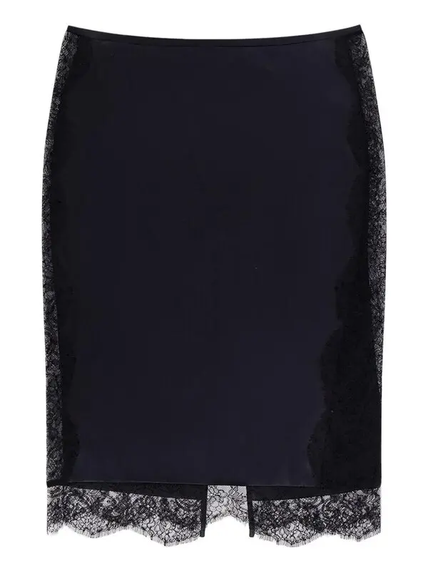 TOM FORD Silk Skirt With Lace Inserts - Black