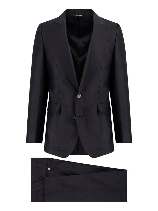 Dolce & Gabbana Sicilia Light Silk Shantung Suit - Black