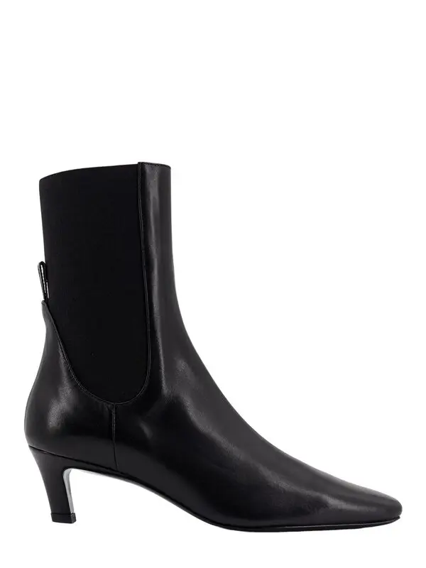 TOTEME Leather Mid-heel Boots - Black