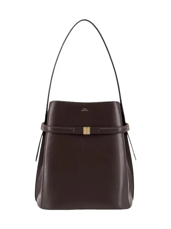 TOTEME Leather Bucket Bag With Strap - Brown
