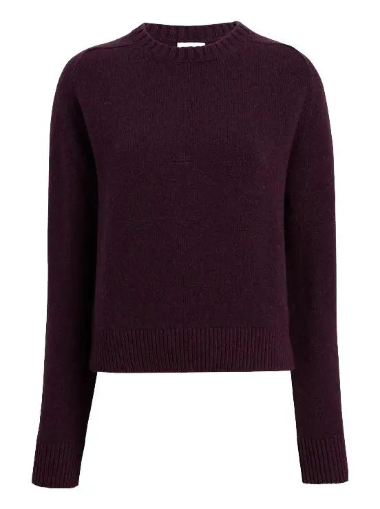 Khaite Nera Cashmere Crewneck Sweater - Plum