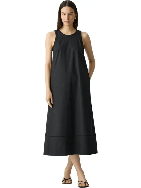 Theory Stitched Sheen Cotton Dress - Black
