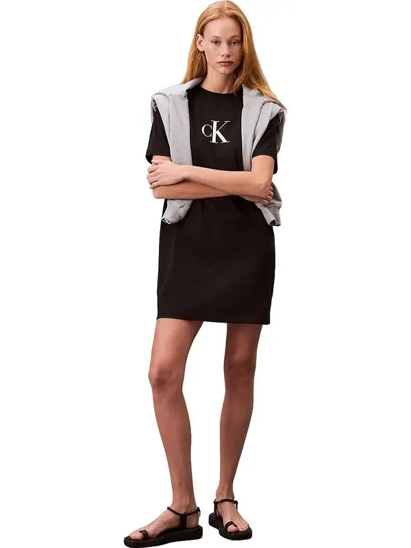 Calvin Klein Monogram Jersey T-shirt Dress - Black