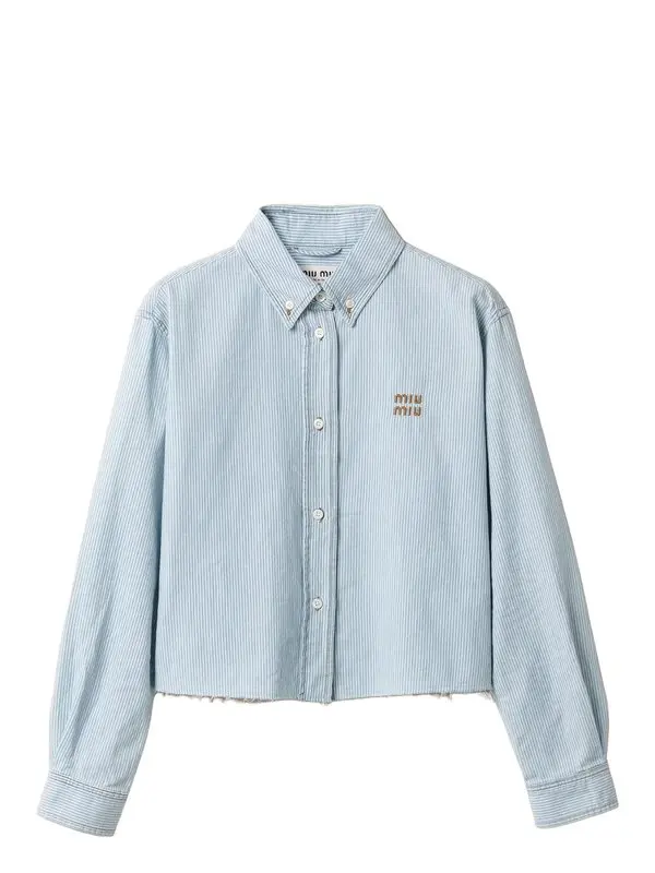 Miu Miu Striped Chambray Shirt - Sapphire Blue