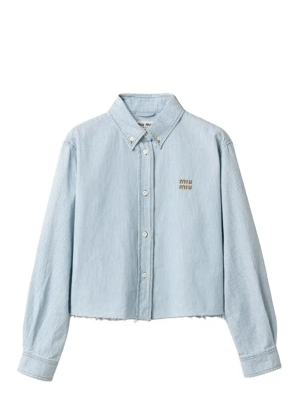 Miu Miu Striped Chambray Shirt - Sapphire Blue