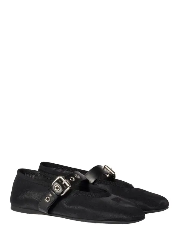 Miu Miu Mesh Ballerinas - Black