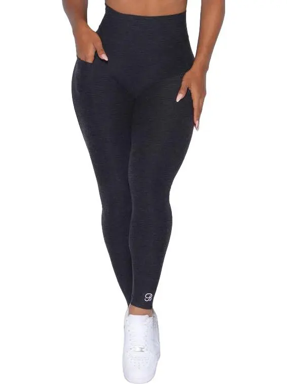 BOMBSHELL SPORTSWEAR Curves 2.0 Leggings - Heathered Black