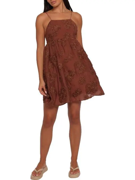 PETAL & PUP Giana Embroidered Mini Dress - Brown