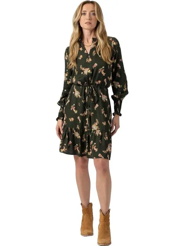 SAINT + SOFIA Mini Olivia Zip Up Tiered Dress - Khaki Paisley