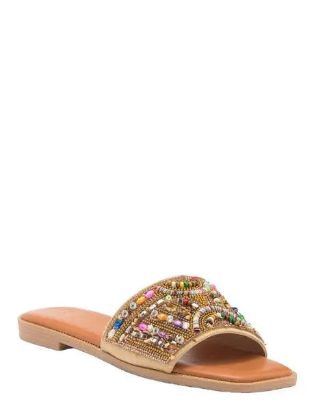 AZALEA WANG Essere Slide Sandal - Tan
