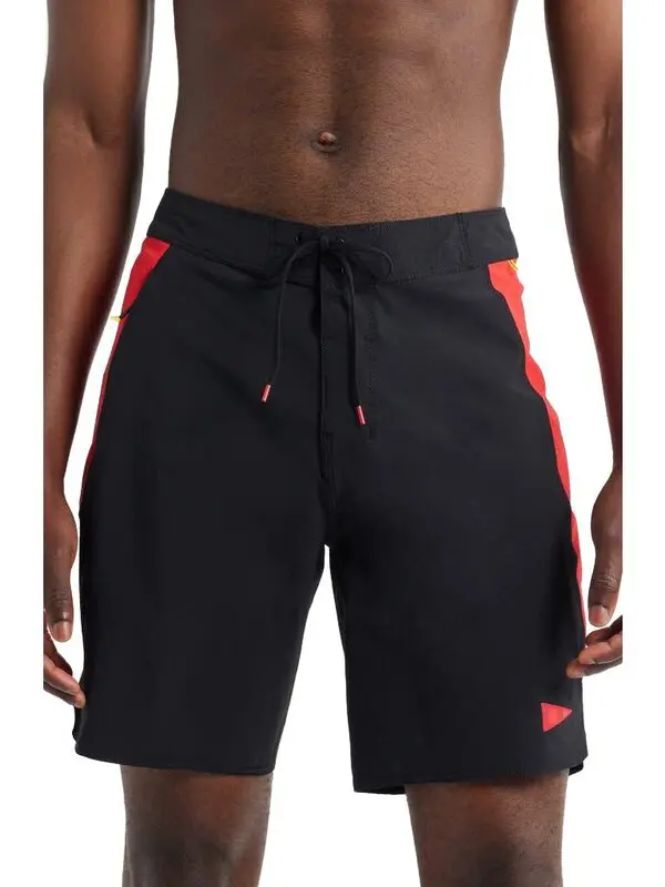 FLORENCE Cordura Airtex Board Shorts - Black Racing Red