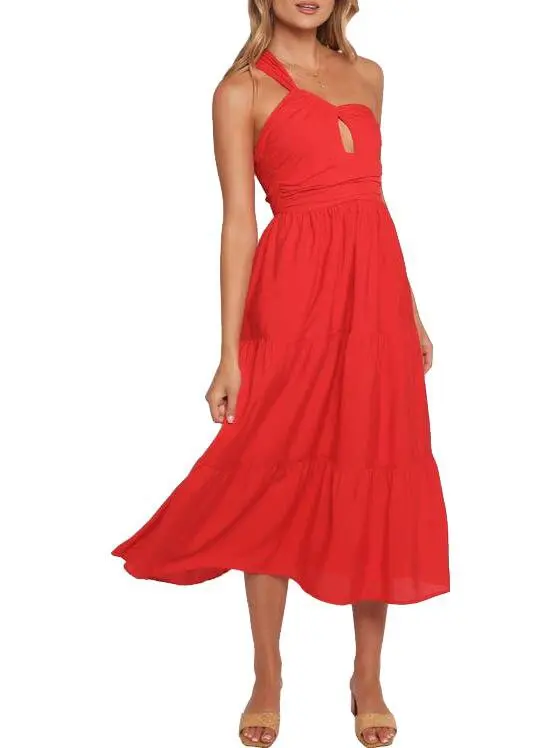 PETAL & PUP One-shoulder Maxi Dress - Red