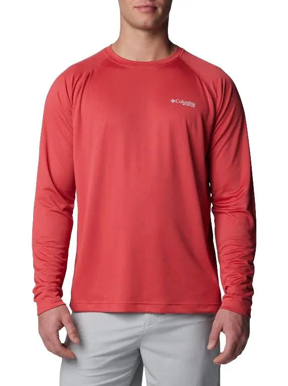 Columbia Pfg Solar Stream™ Long Sleeve Performance T-shirt - Sunset Red