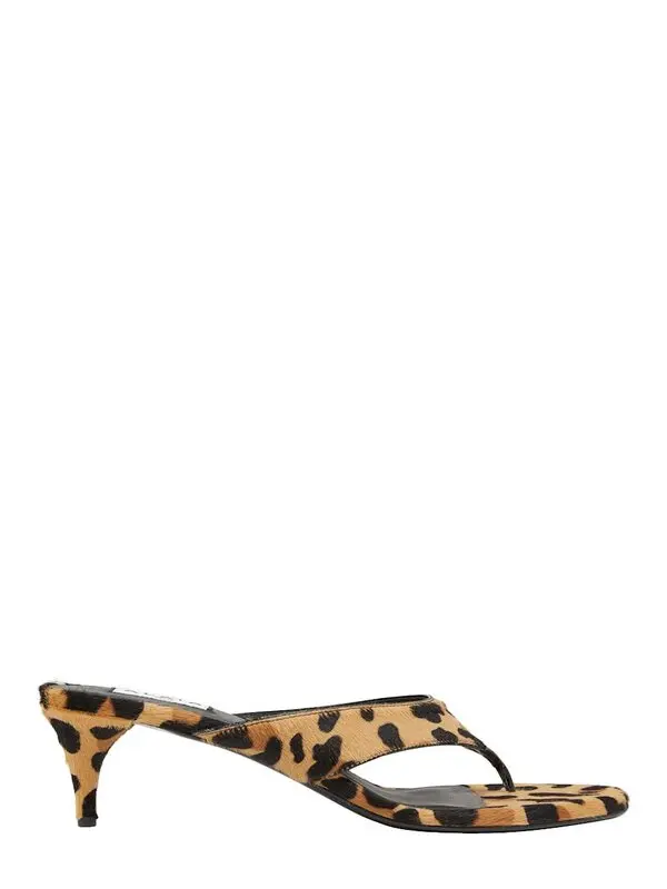 Alaïa Leopard Horse Hair Kitten-heel Thong Sandals - Brun Sepia