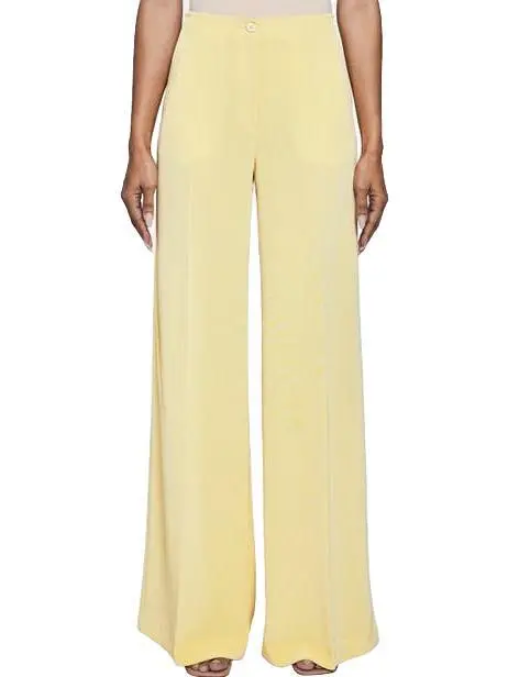 Santorelli Lily Wide Leg Pants With Pockets - Lemon