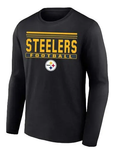 Profile Pittsburgh Steelers Big & Tall Pop Long Sleeve T-shirt - Black