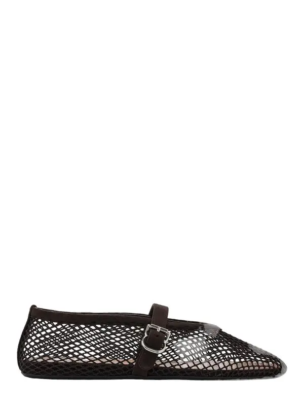 Alaïa Fishnet Ballet Flats - Brown