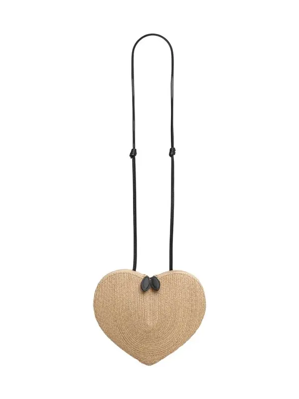 Alaïa Le Coeur Straw Shoulder Bag - Neutral