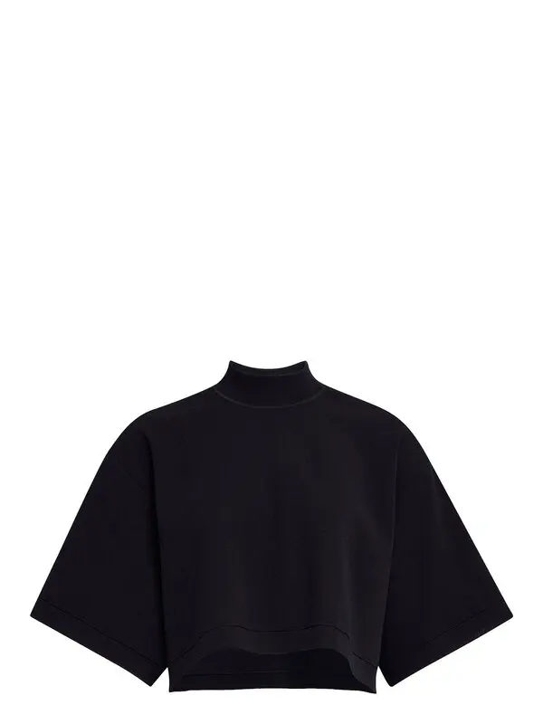 Alaïa Oversized Crop Top - Black