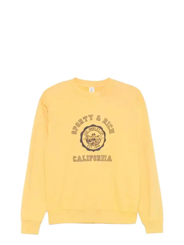 SPORTY & RICH Cotton Crewneck Sweatshirt - Yellow