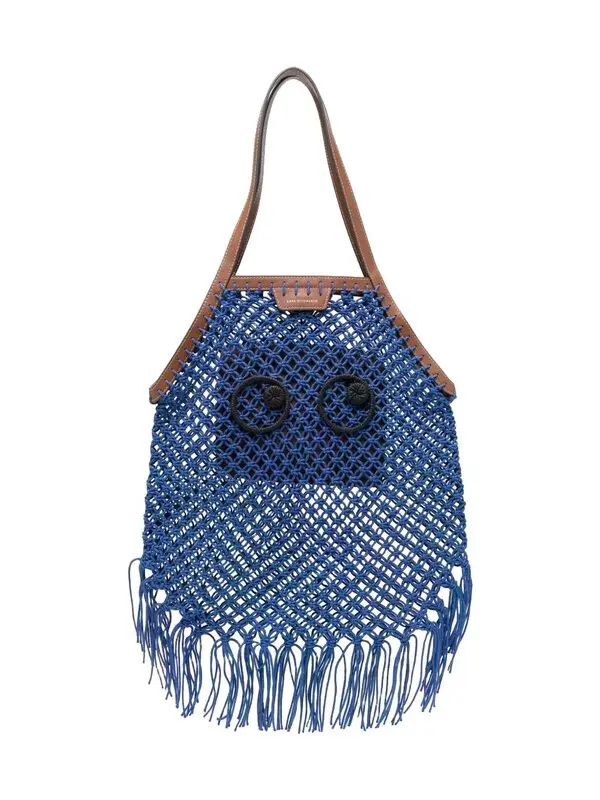 ANYA HINDMARCH Tote Bag With Fringe Detailing - Blue