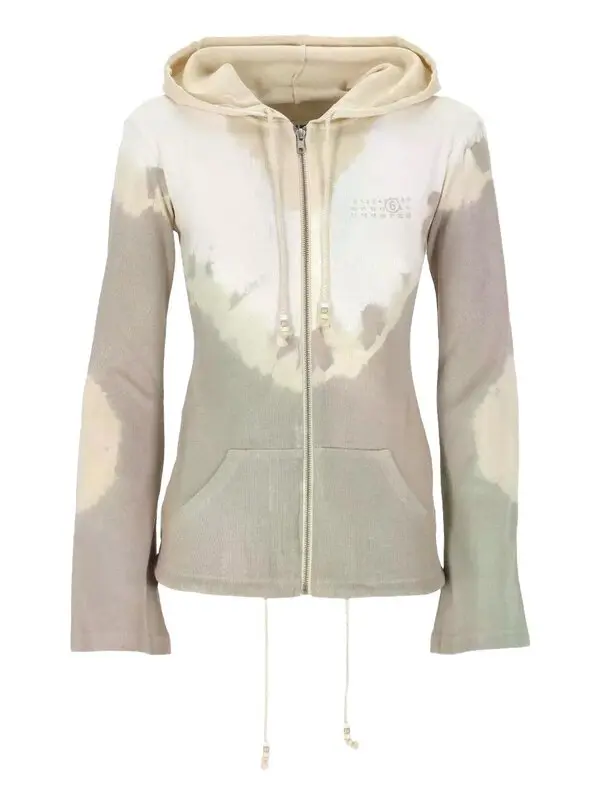 MAISON MARGIELA Tie-dye Zip-up Hoodie - Neutrals