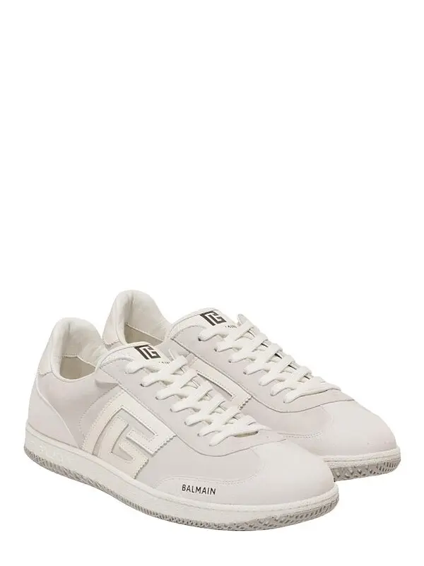 Balmain Swan Leather Trainers - White