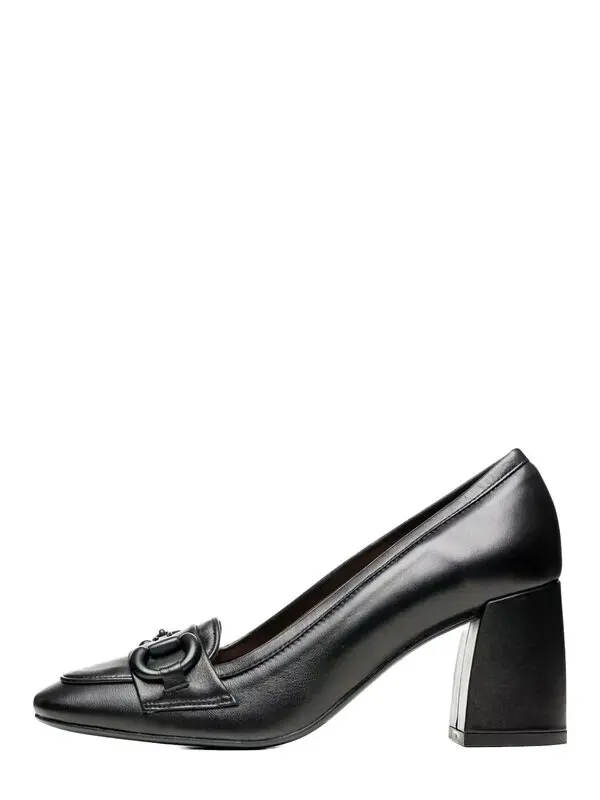 POCHE PARIS 80mm Leather Heeled Pumps - Black