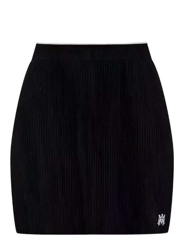 Amiri Ribbed Mini Skirt - Black