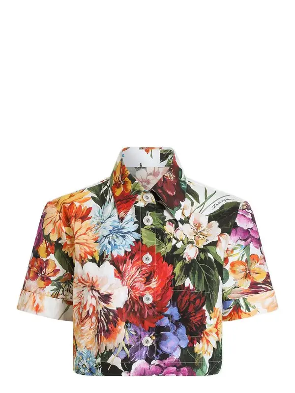 Dolce & Gabbana Flower Bouquet- Poplin Shirt - Print