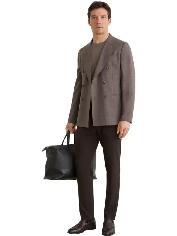 REISS Found Slim Fit Stretch Drawstring Trousers - Brown
