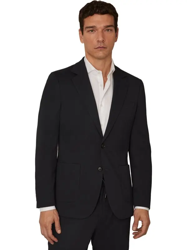 REISS Gerrard Single-breasted Jersey Suit Blazer Tailored-fit - Navy