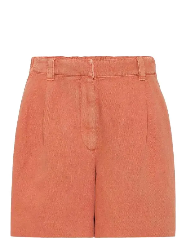 Brunello Cucinelli Pleated Shorts - Orange