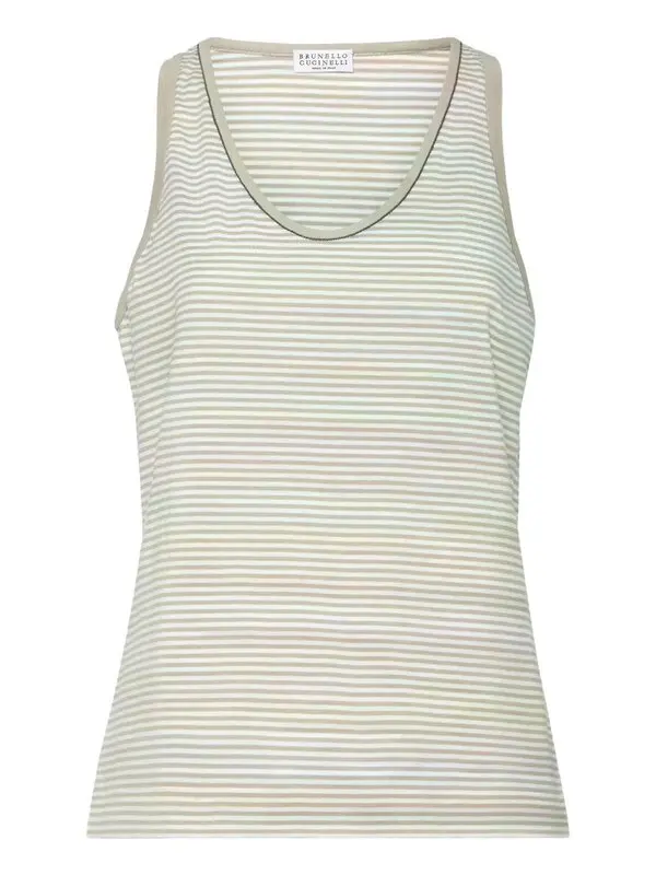 Brunello Cucinelli Striped Tank Top - Neutrals