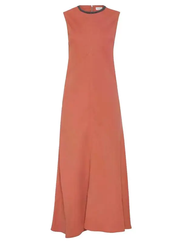 Brunello Cucinelli Monili Chain-detail Midi Dress - Orange