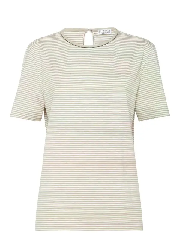 Brunello Cucinelli Striped T-shirt - Neutrals