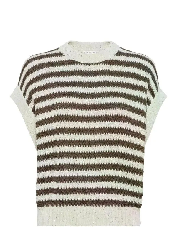 Brunello Cucinelli Striped T-shirt - White
