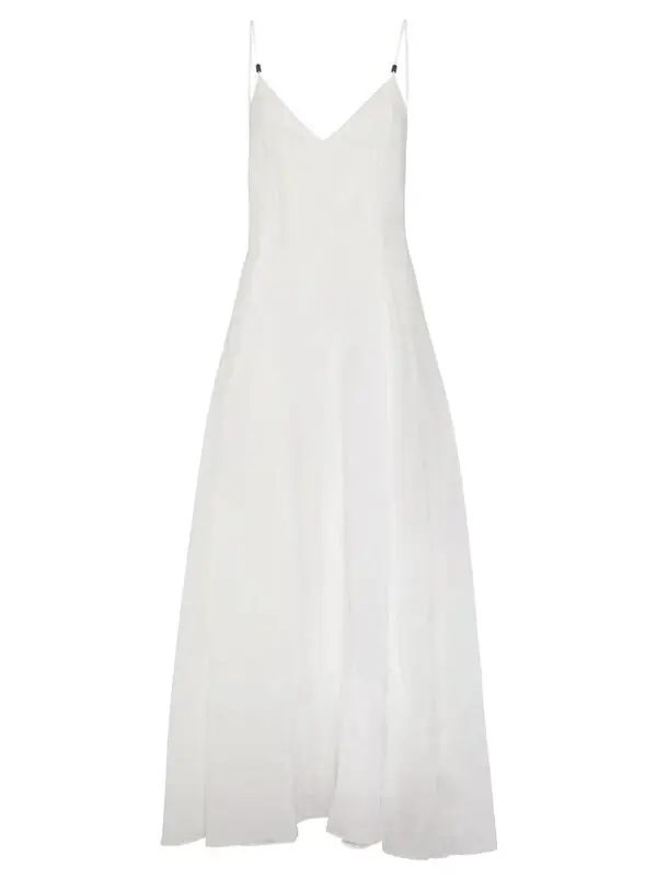 Brunello Cucinelli Monili Chain-detail Organza Dress - White