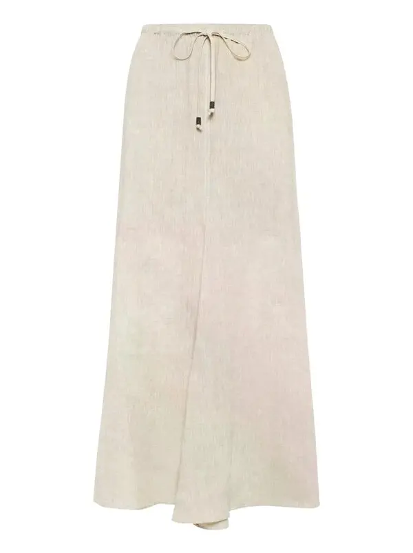 Brunello Cucinelli Linen Maxi Skirt - Neutrals