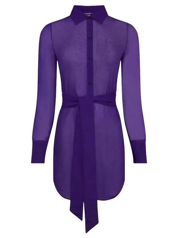 MAISON CLOSE Fever Shirt Mini Dress - Purple