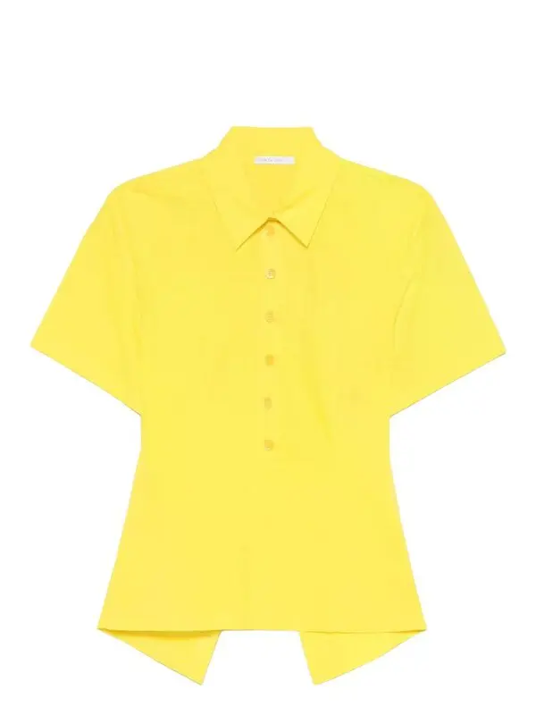 Patrizia Pepe Open-back Polo Top - Yellow