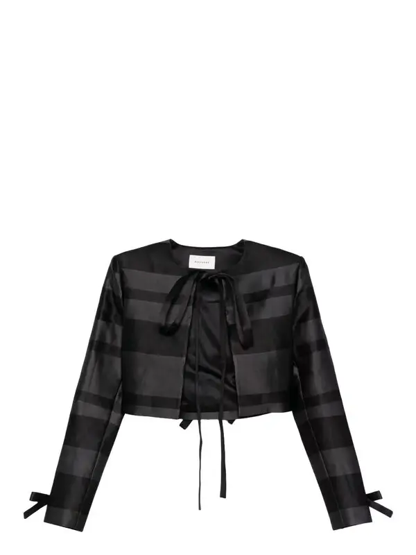 MARKGONG Tie-fastening Cropped Jacket - Black