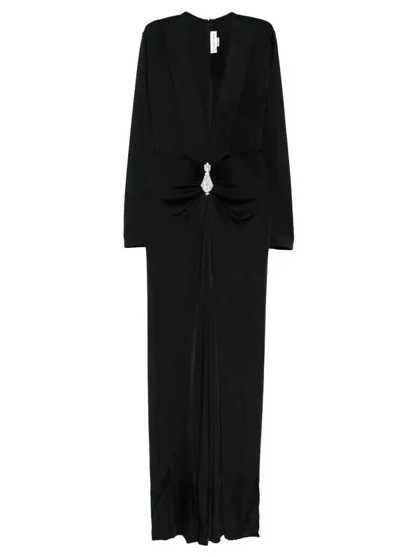 Victoria Beckham Long-sleeved Maxi Dress - Black