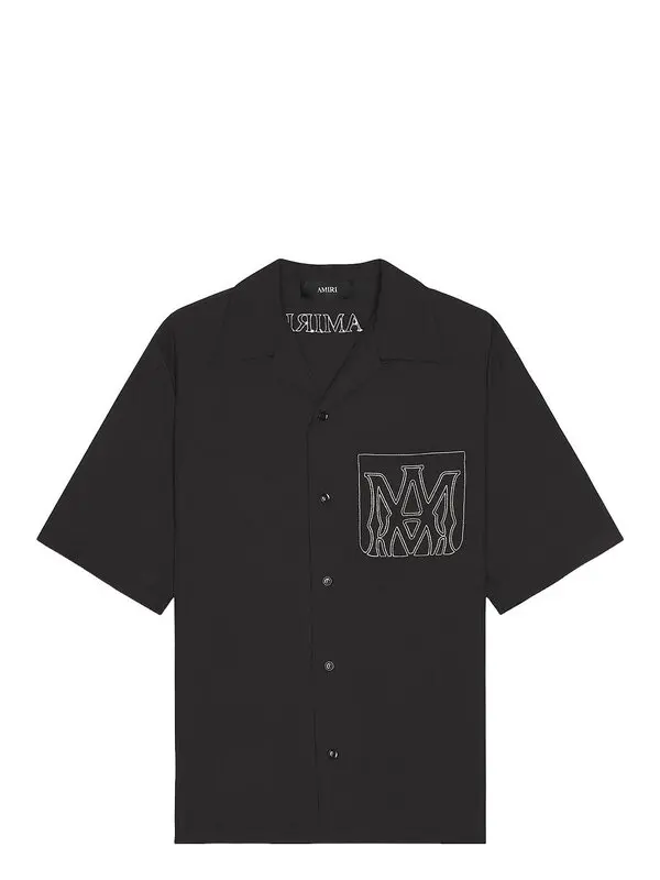 Amiri Ma Outline Bowling Shirt - Black
