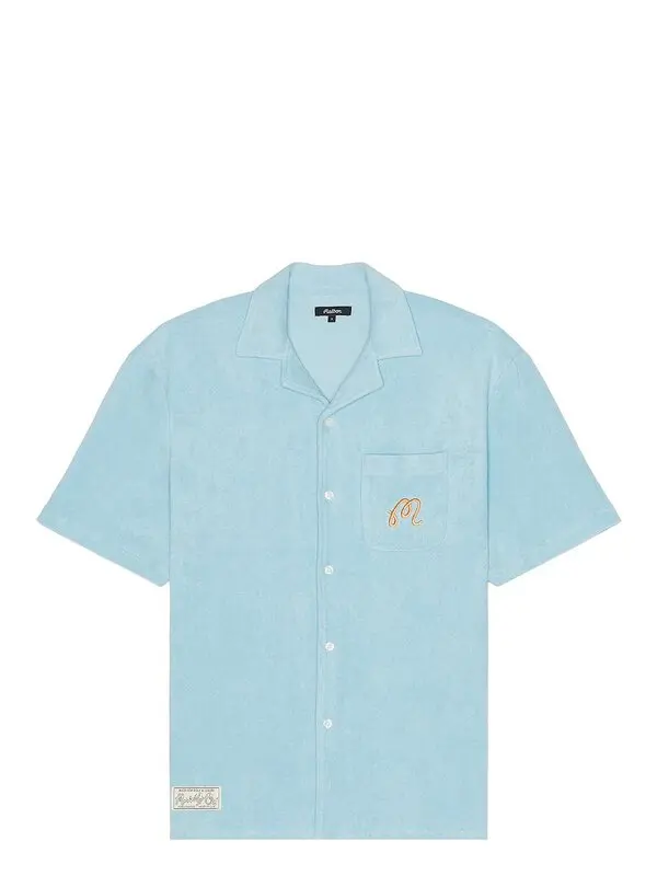 MALBON Bosco Button Up Shirt In Baby Blue - Light Blue