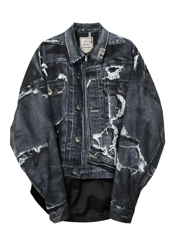 Mihara Yasuhiro T.a.t.a Trompe-l'oeil Denim Jacket - Black