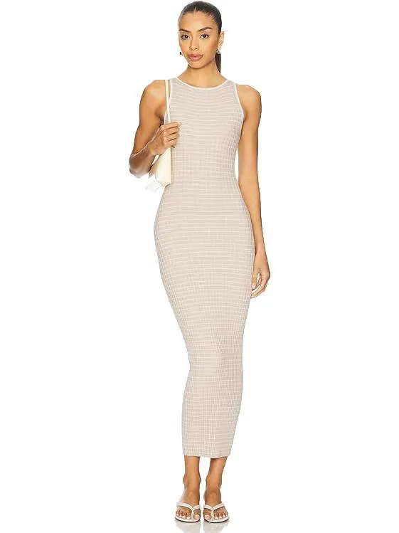 L'academie By Marianna Vespera Midi Dress - White & Beige