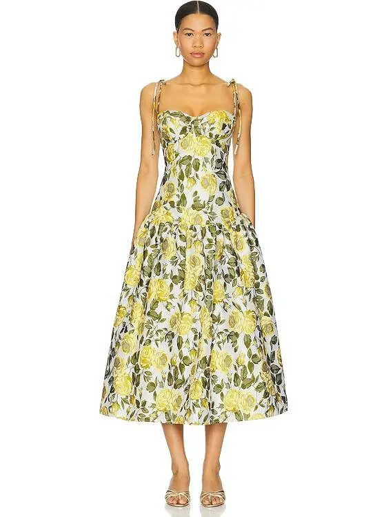 Katie May Dee Midi Dress - Yellow Rose