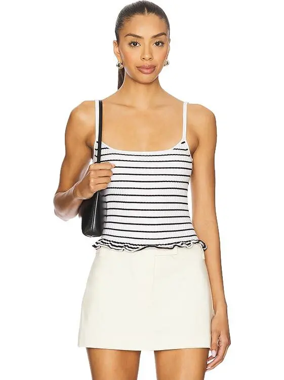 L'academie By Marianna Nicole Ribbed Tank - Black & White