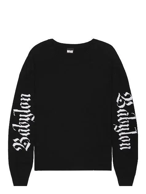 BABYLON Cropped Knit Sweater - Black